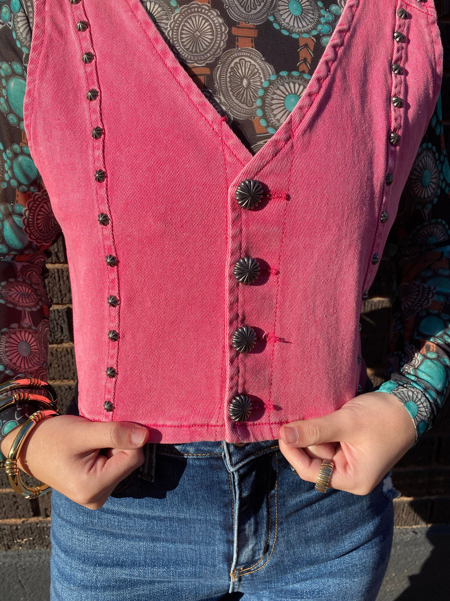 Pecos Queen Vest Pink – The Sparkly Pig